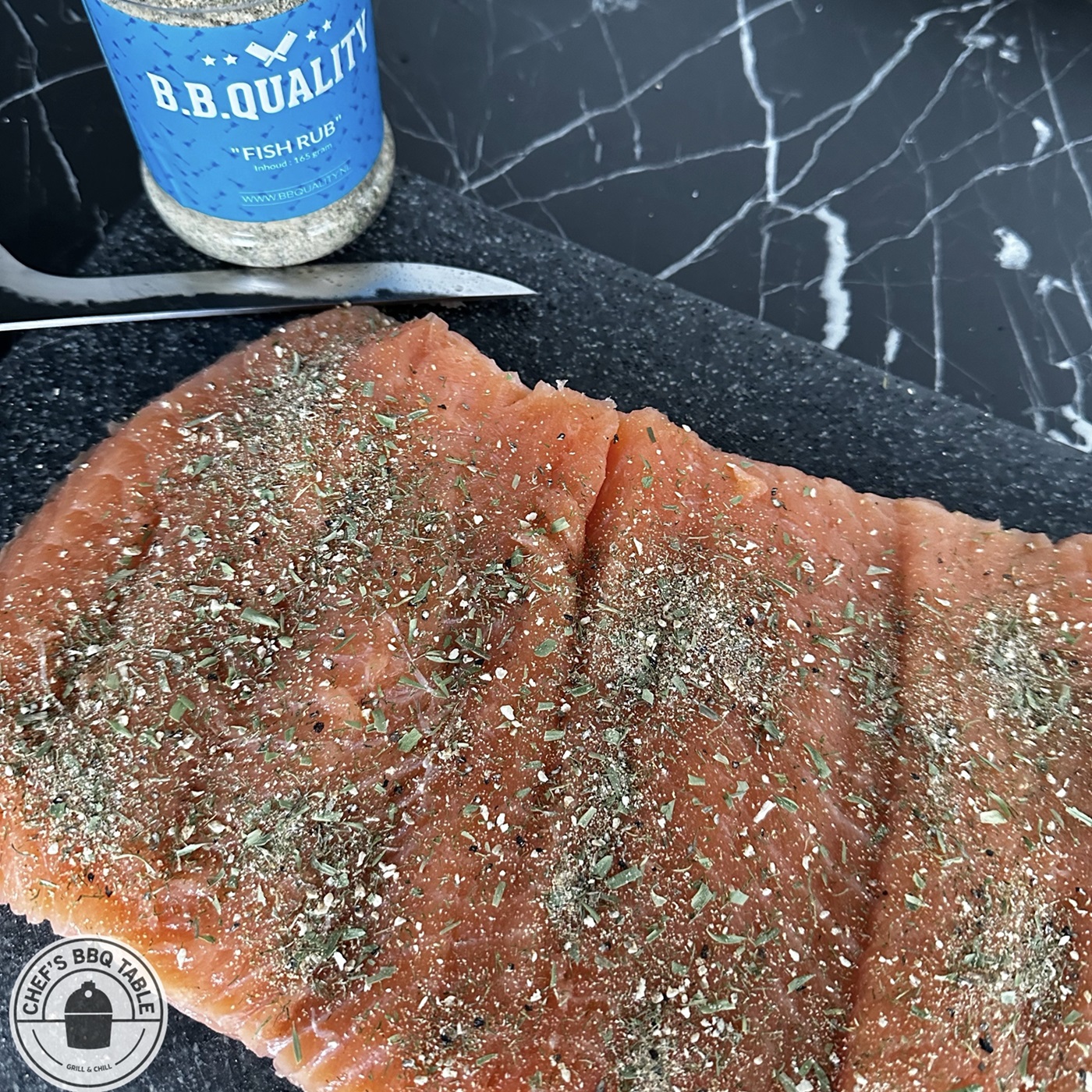 Gevulde zalmfilet met asperges - Chefs BBQ Table